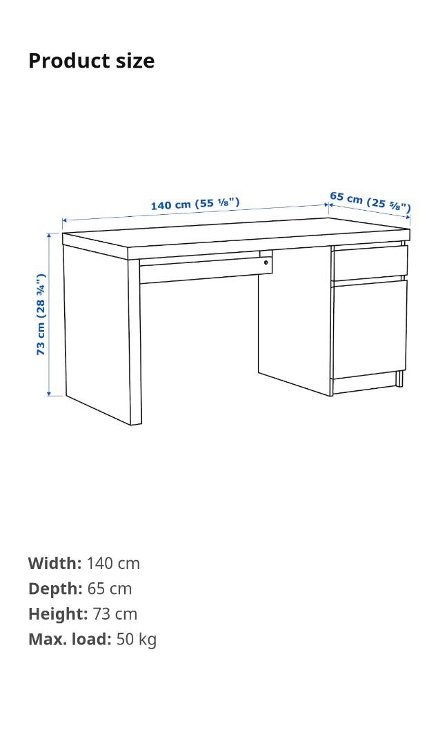 Ikea Malm Desk, Furniture & Home Living, Furniture, Tables & Sets on ...