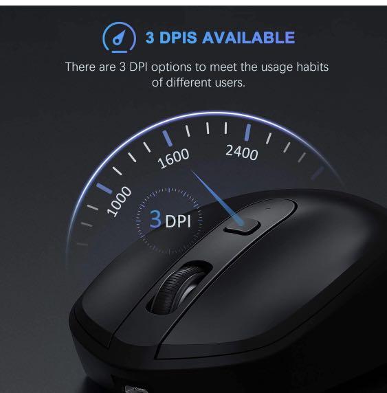 Jelly Comb Wireless Bluetooth Mouse, 2.4G + Bluetooth 4.0 Rechargeable ...