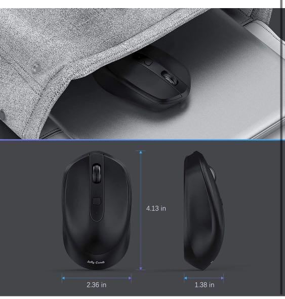 Jelly Comb Wireless Bluetooth Mouse, 2.4G + Bluetooth 4.0 Rechargeable ...