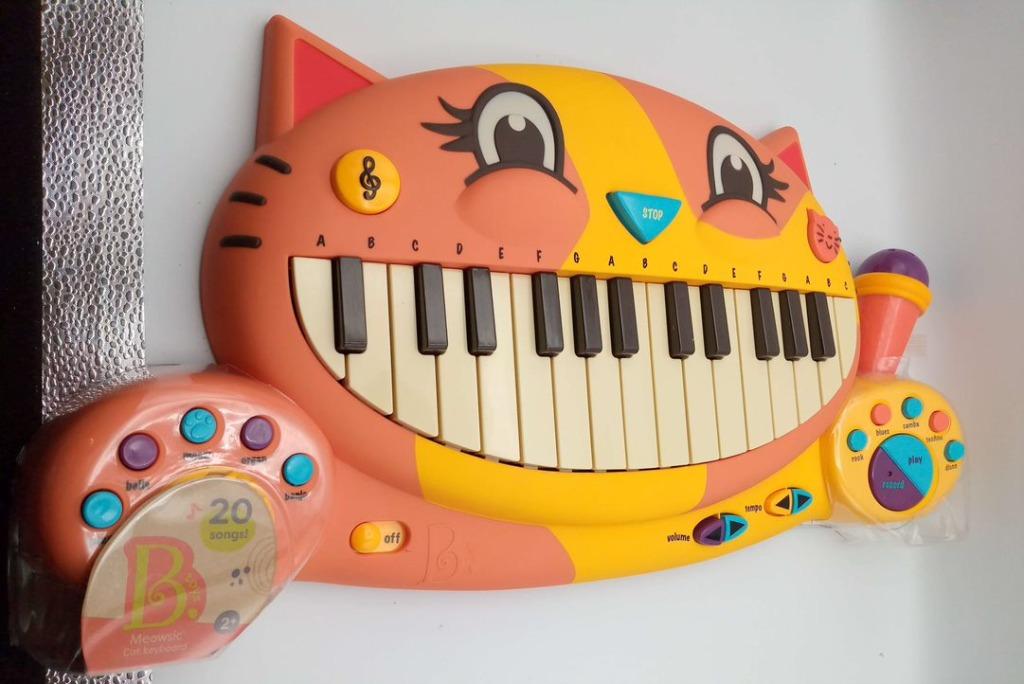 Meowsic Toy Piano Children’S Keyboard B. Toys Cat Piano with Toy ...