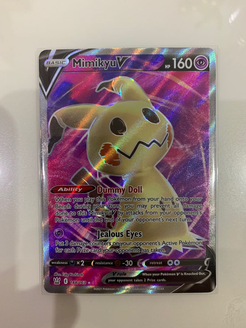 Pokemon TCG: Mimikyu V Full Art Ultra Rare Card 148/163, Hobbies & Toys ...