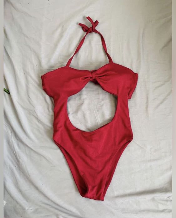 Red one piece swimsuit, Women's Fashion, Swimwear, Bikinis & Swimsuits ...