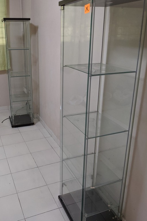 Set of 2 Used Glass Display Cabinets, Furniture & Home Living ...