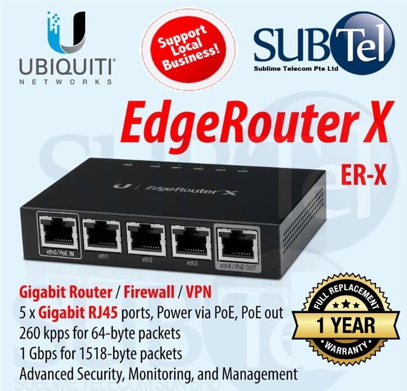 Ubiquiti ER-X Edge Router X 5 Port Gigabit POE UBNT Singapore ...