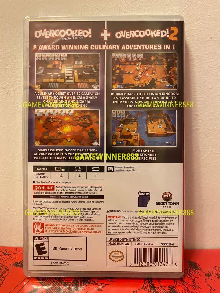 全新 Switch NS遊戲 煮糊了1+2合集 Overcooked 1+2合集 美版中英文版, 電子遊戲, 電子遊戲, Nintendo 任天堂 - Carousell