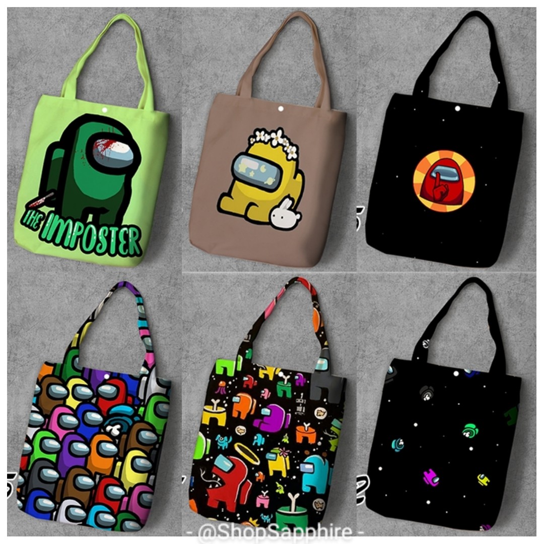 Among Us Tote Bag (Sus Imposter Reusable Canvas Shoulder Bag ), Women's ...