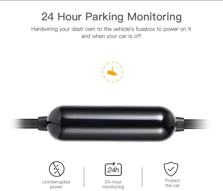 APEMAN Dash Cam Hardwire Kit for C450 Series A, DC 11.5V-40V to 5V Charger Power Kit, Build-in G ...