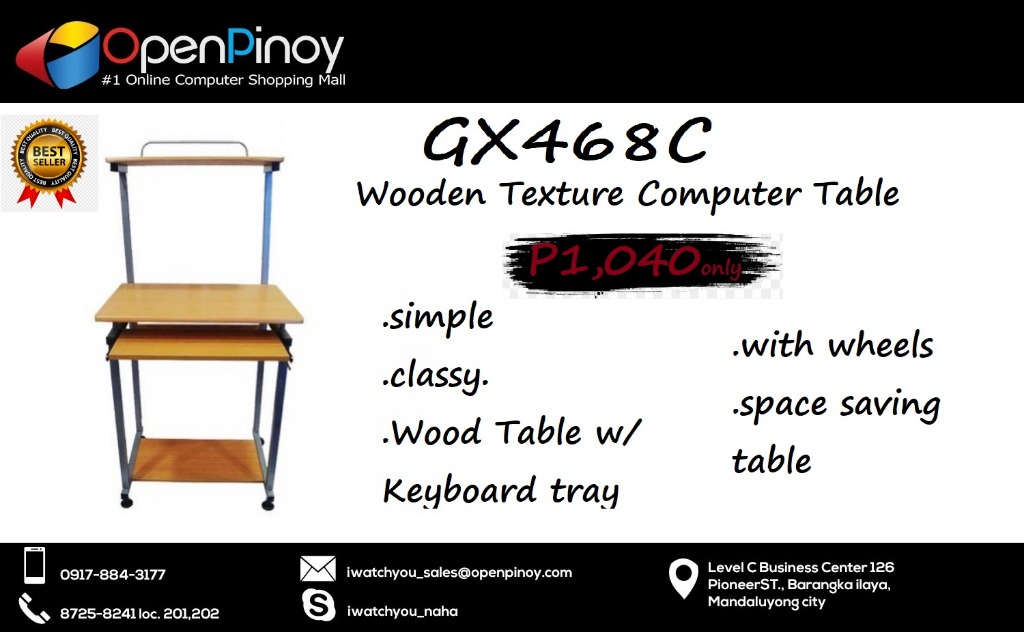 Brandnew GX468C WOODEN TEXTURE Computer Table, Computers & Tech, Office ...