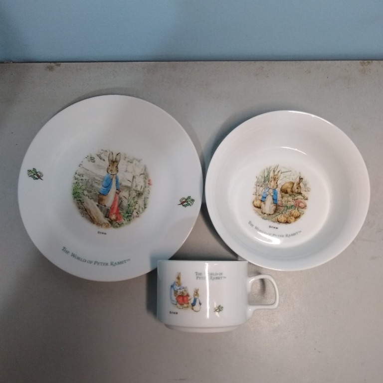 Cute KFC The World of Peter Rabbit Bowl Plate Coffee Mug Ceramic Set ...