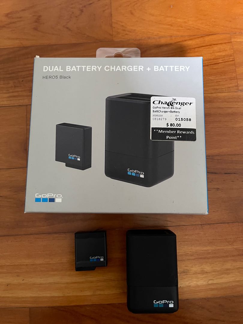 GoPro hero 5 black dual battery charger + battery, Computers & Tech ...