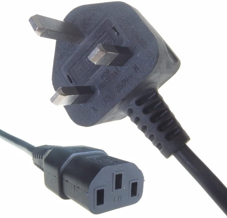 IEC Kettle Lead. Power Cable. Male 3 Pin UK Plug to female C13. PC ...