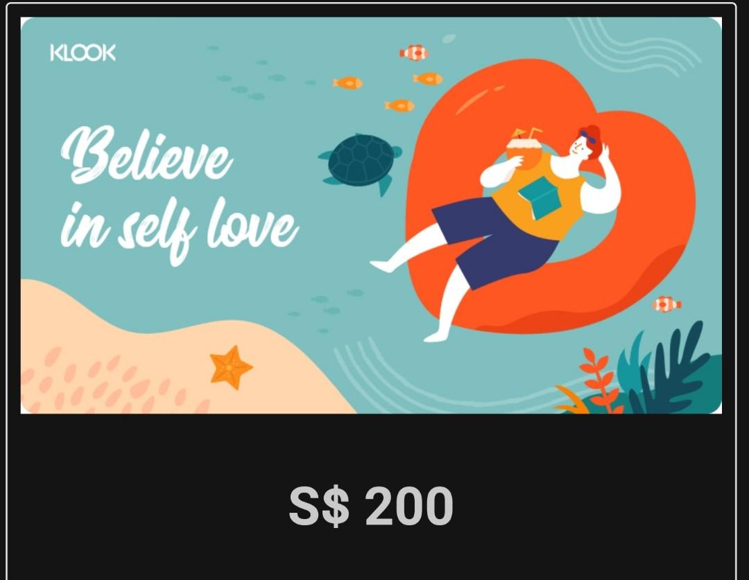 Klook $200 gift voucher, Tickets & Vouchers, Vouchers on Carousell
