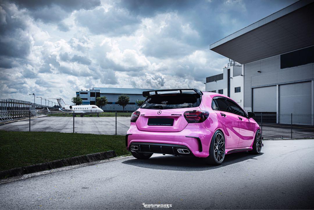 Mercedes A45 Full Wrap Holographic Metallic Pink, Car Accessories ...