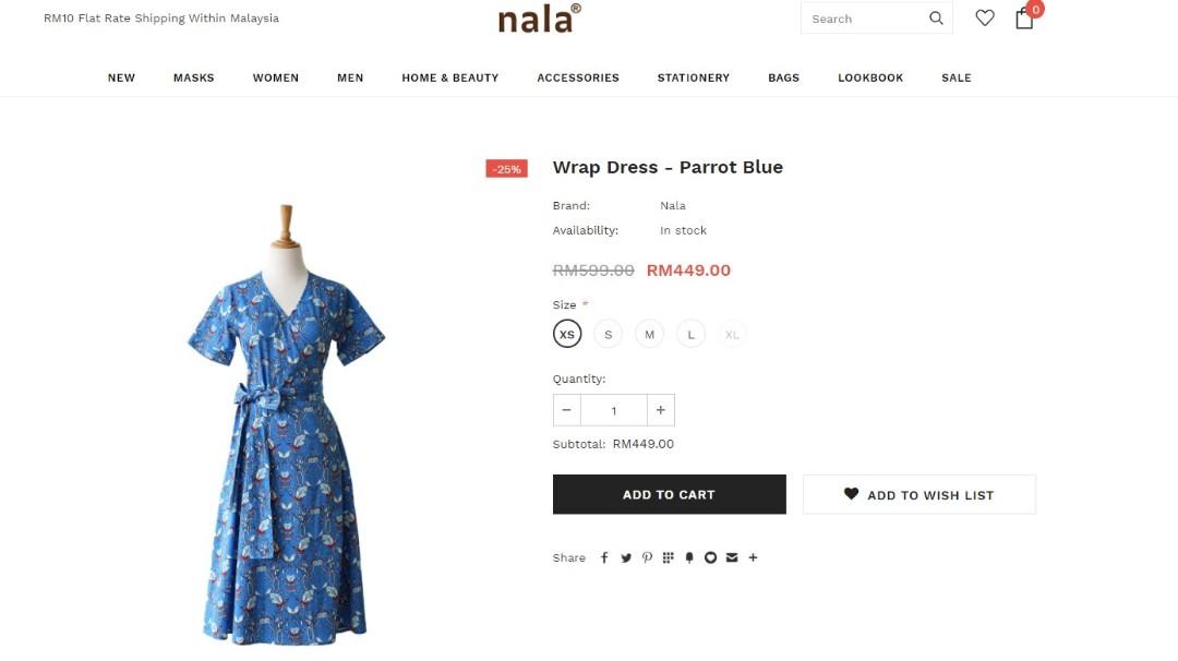 #NakUpgrade Nala Designs Wrap Dress in Parrot Blue, Women's Fashion ...