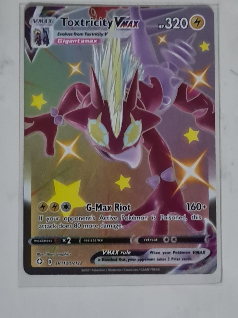 Pokemon TCG: Toxtricity Vmax Shiny Fates, Hobbies & Toys, Toys & Games ...