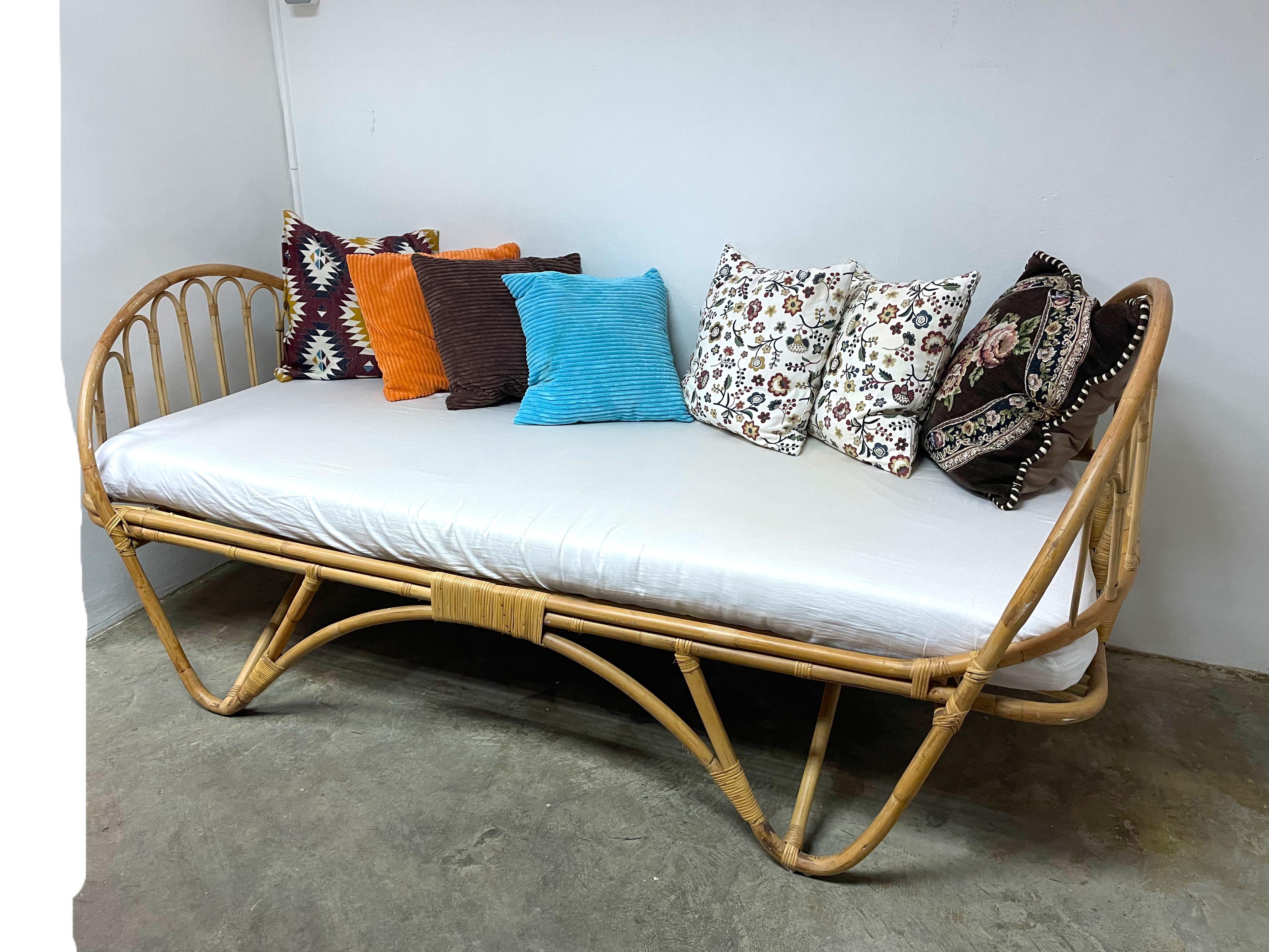 Rattan Day bed/Single bed, Furniture & Home Living, Furniture, Bed ...