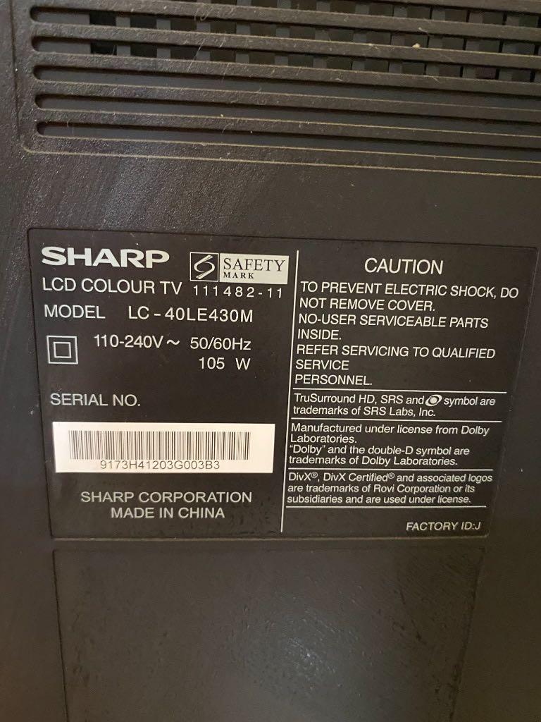 Sharp (40 inch) Full HD LCD TV (LC40LE430M) - Free Delivery!, TV & Home ...