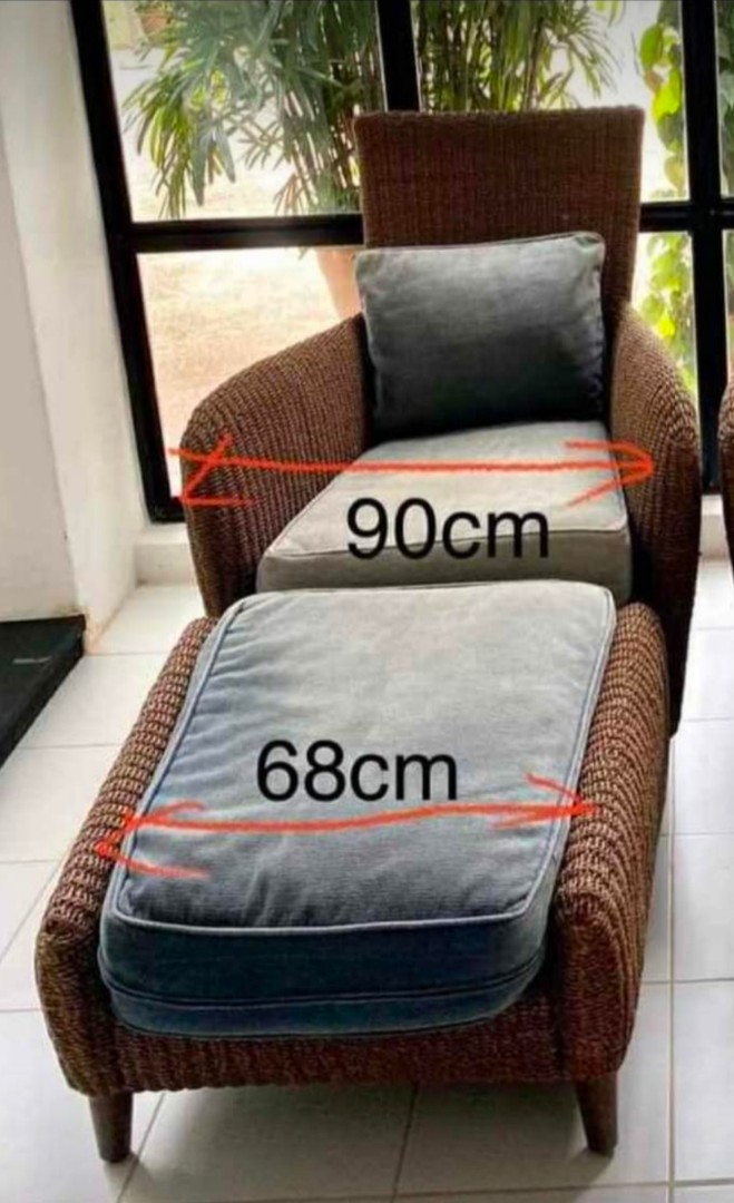 Single sofa with stool - Balinese style, Furniture & Home Living ...