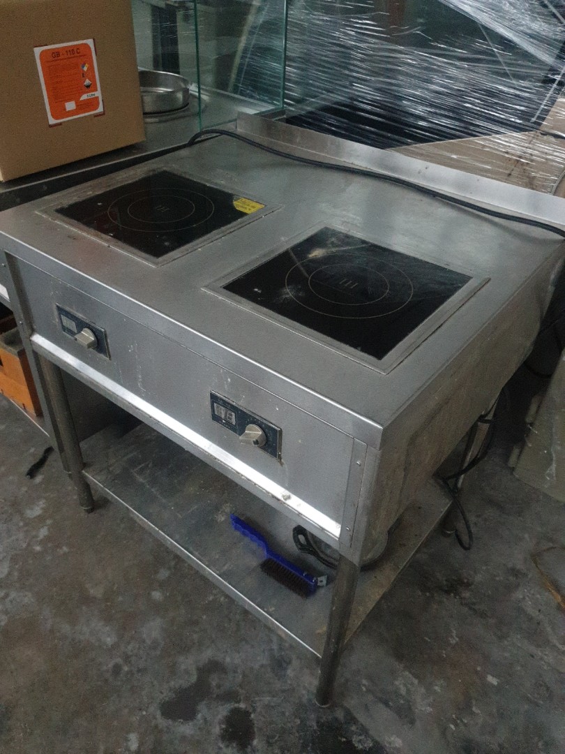Stainless Table w in-built induction cooker, TV & Home Appliances ...