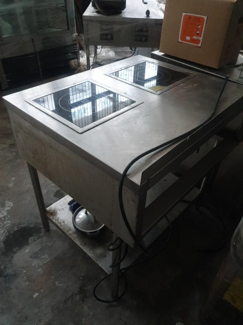 Stainless Table w in-built induction cooker, TV & Home Appliances ...