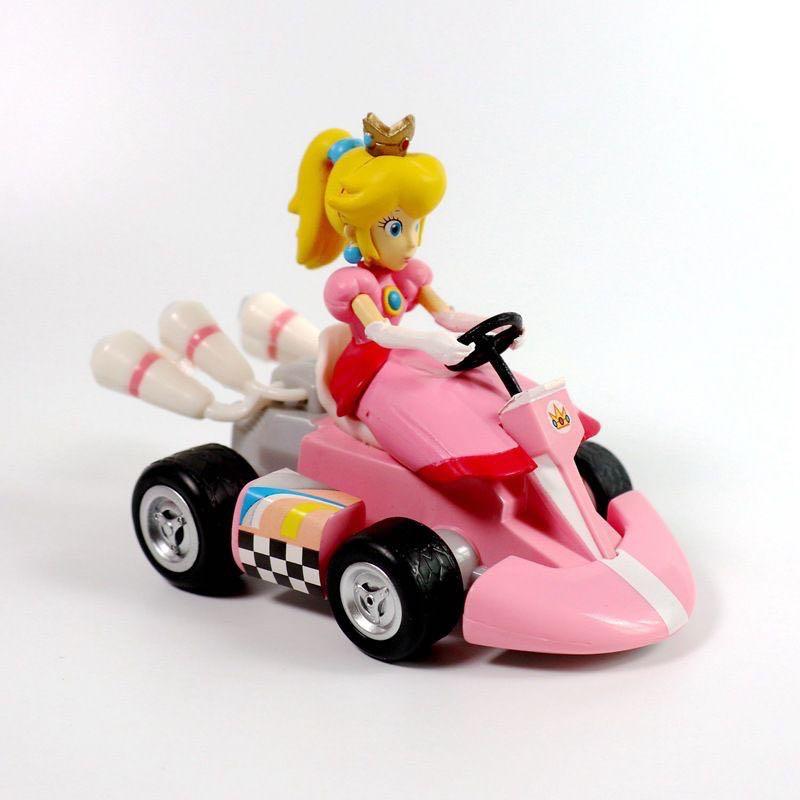 Super Mario Kart Princess Peach Pull Back Figure Car PVC Toy Collection ...