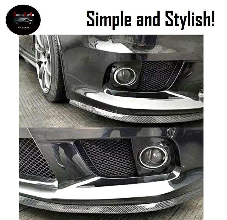 UNIVERSAL Samurai Lip Car Bumper Side Skirt Add On CARBON FIBER Sporty ...