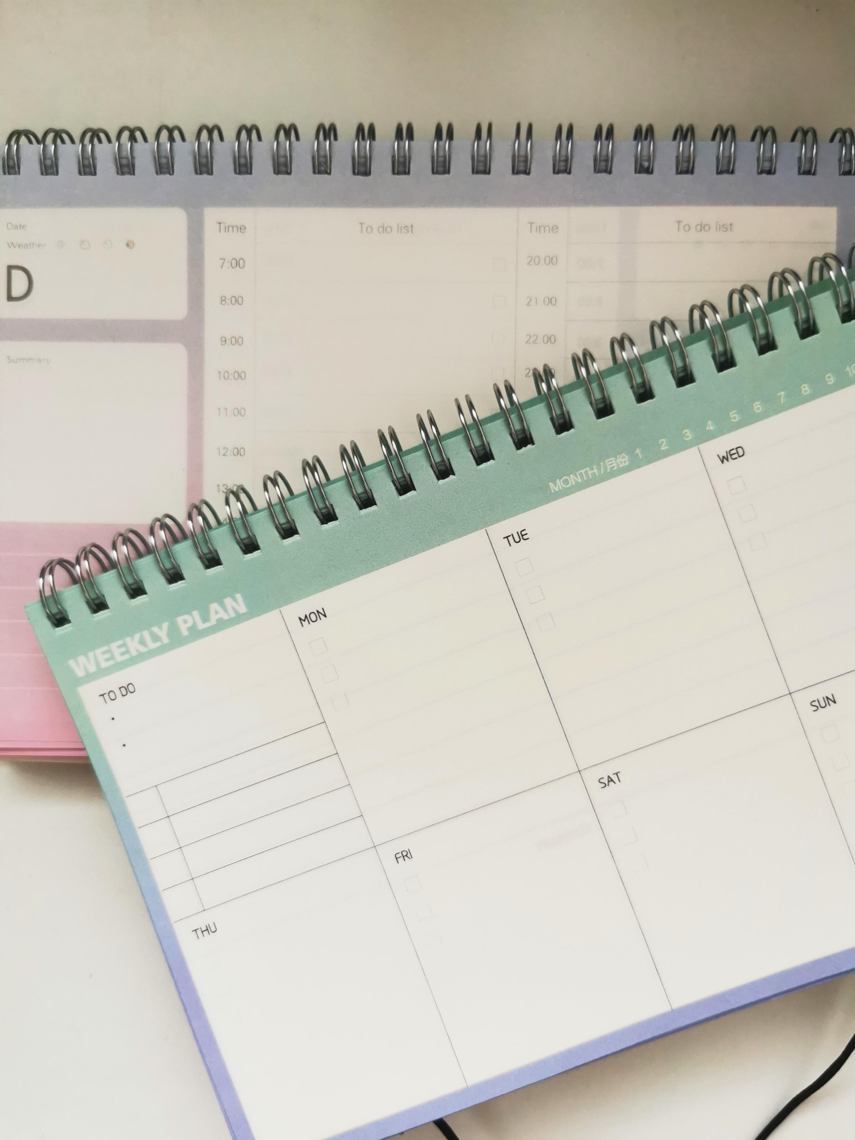 A5 100pgs weekly/daily planners, to-do-lists, memos, pastel colors ...