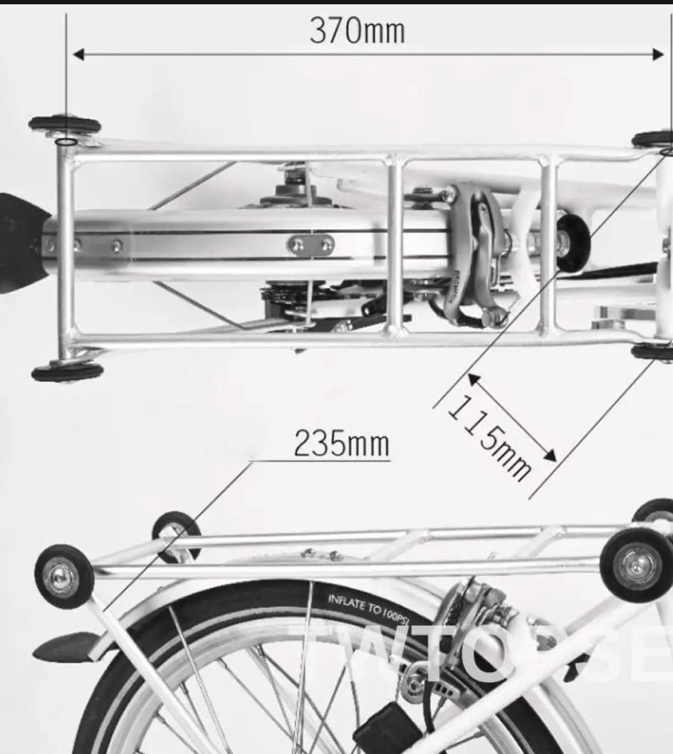 215g CNC Q Rack For Brompton Folding Bike With 4 Easy Wheels, Sports ...