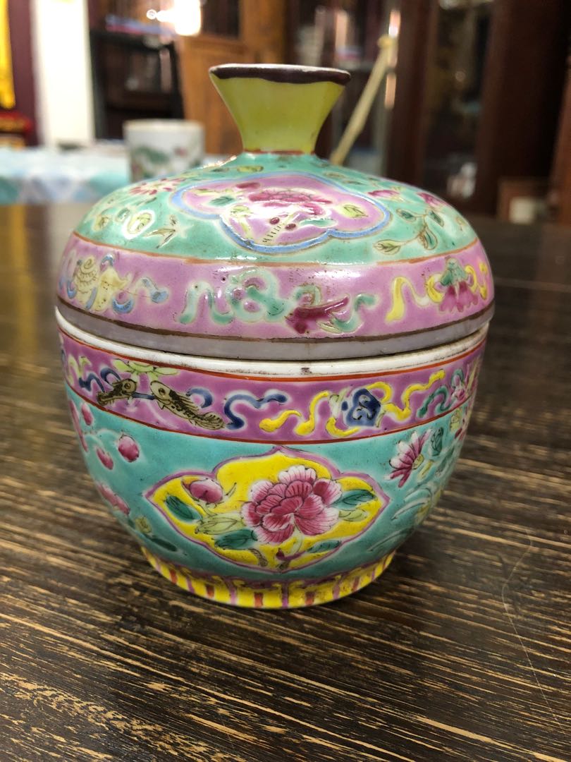 Antique Nyonya Ware chupu porcelain, Furniture & Home Living, Home ...