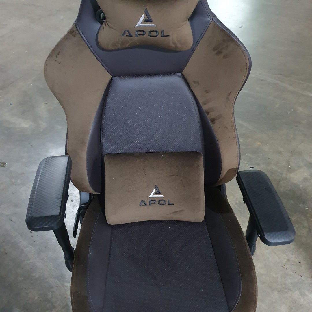 APOL chair (Behemoth Brown Suede), Furniture & Home Living, Furniture ...