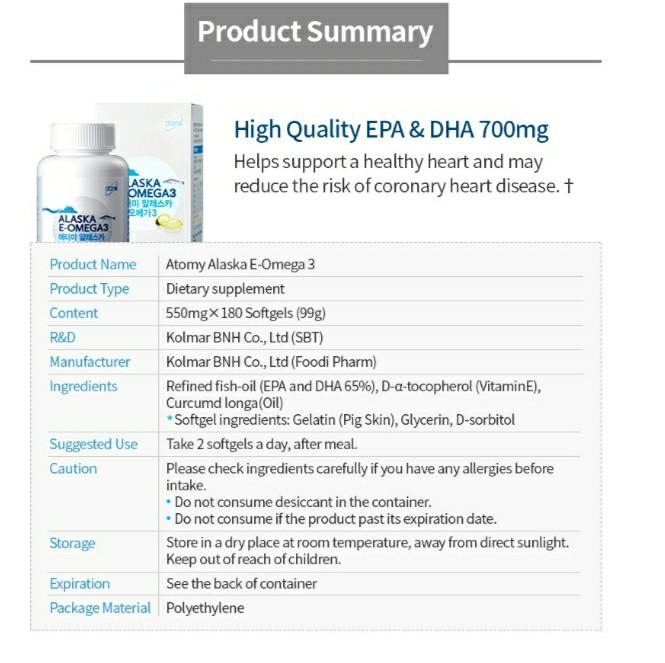 Atomy Fish Oil, Health & Nutrition, Health Supplements, Vitamins ...