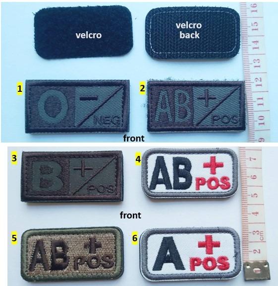 Blood Type A B AB O velcro sew on patch Free local postage, Hobbies ...