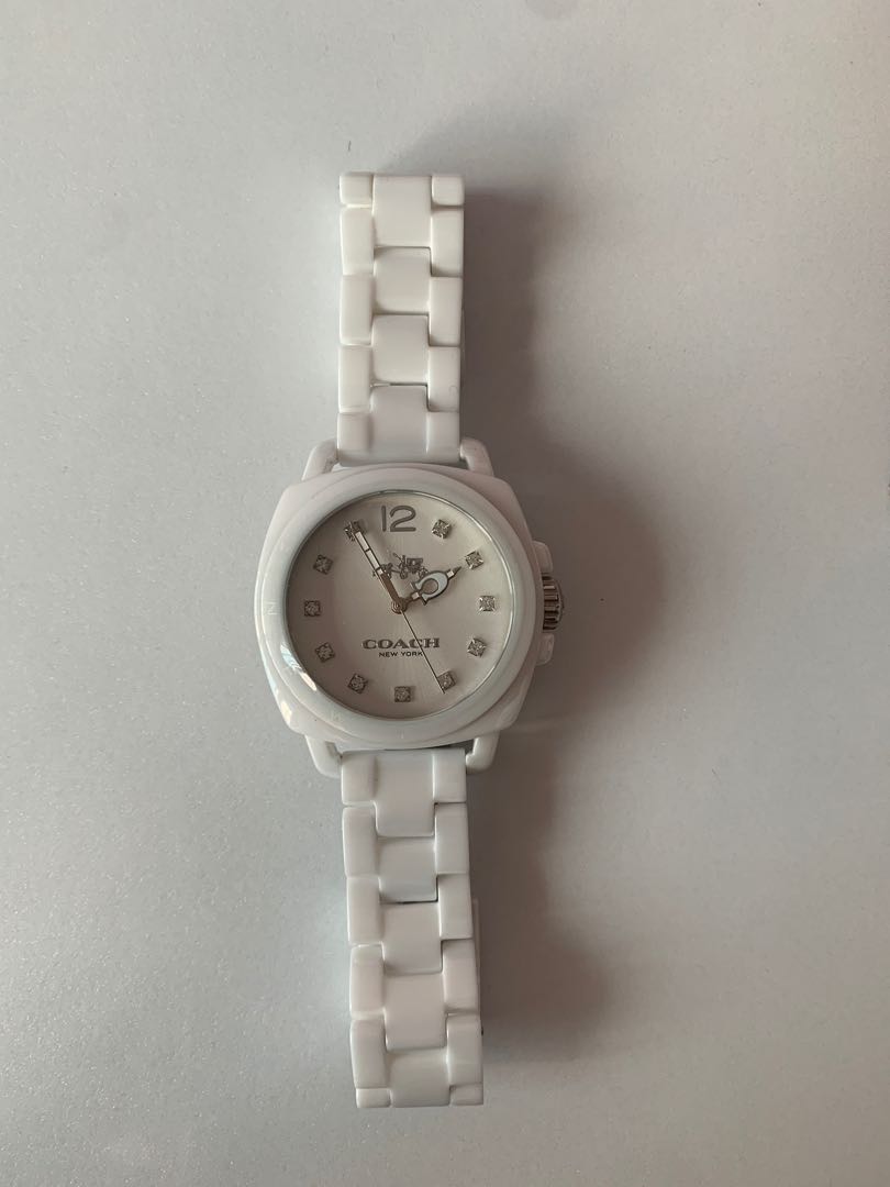 Coach white watch, Luxury, Watches on Carousell