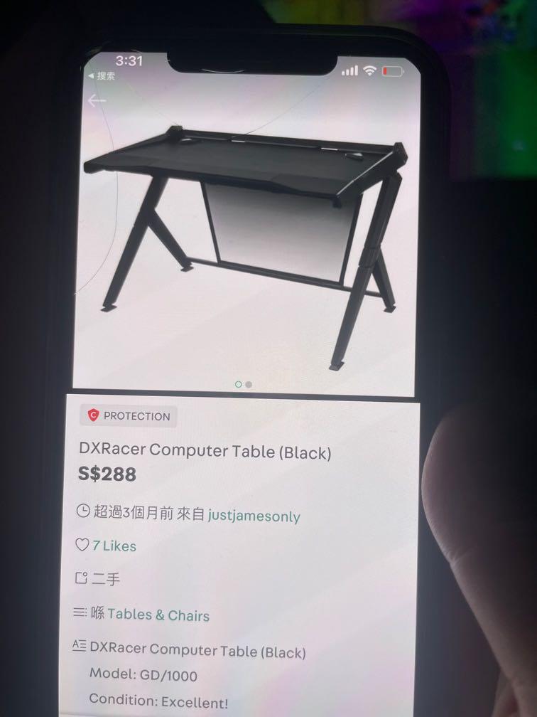 DXracer computer table, Furniture & Home Living, Furniture, Tables ...