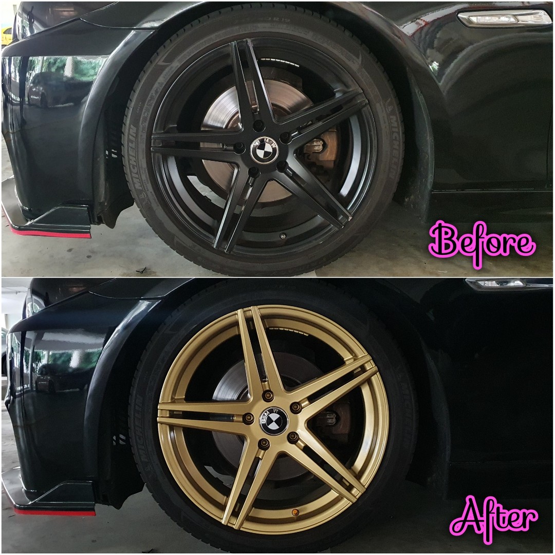 Gold Rim Spray Paint Service On (BMW 523i), Car Accessories, Tyres ...