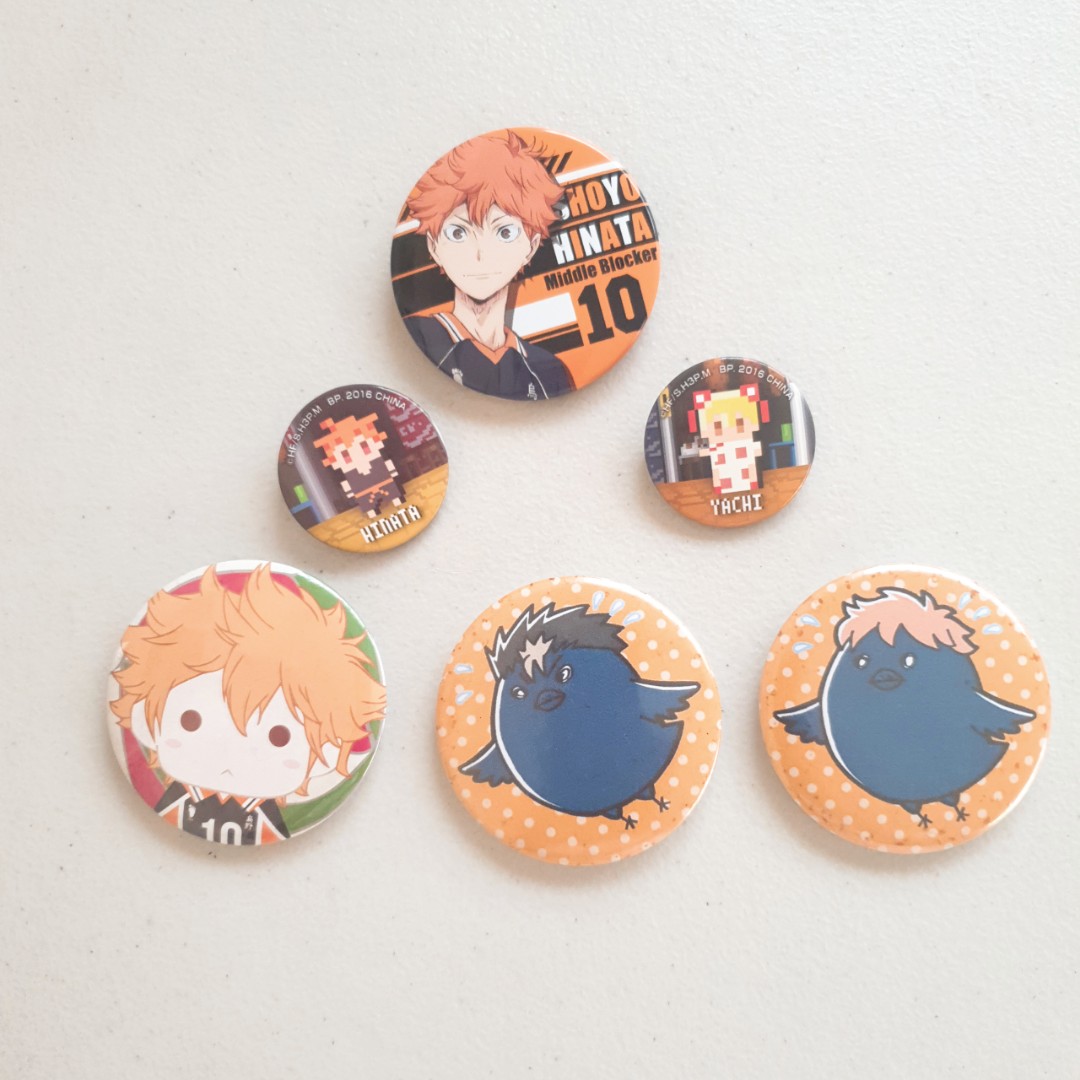 Haikyuu Assorted Button Pins (Mostly Hinata), Hobbies & Toys ...