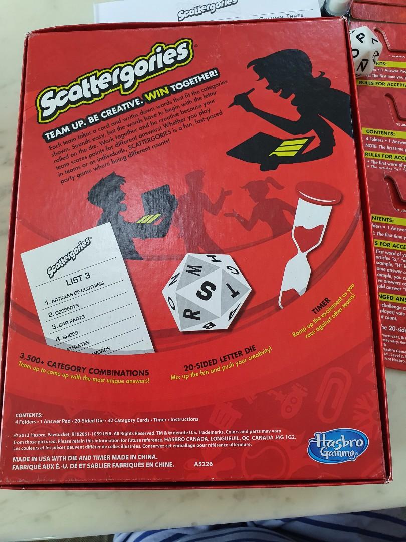 Hasbro Scattergories Board Game, Hobbies & Toys, Toys & Games on Carousell