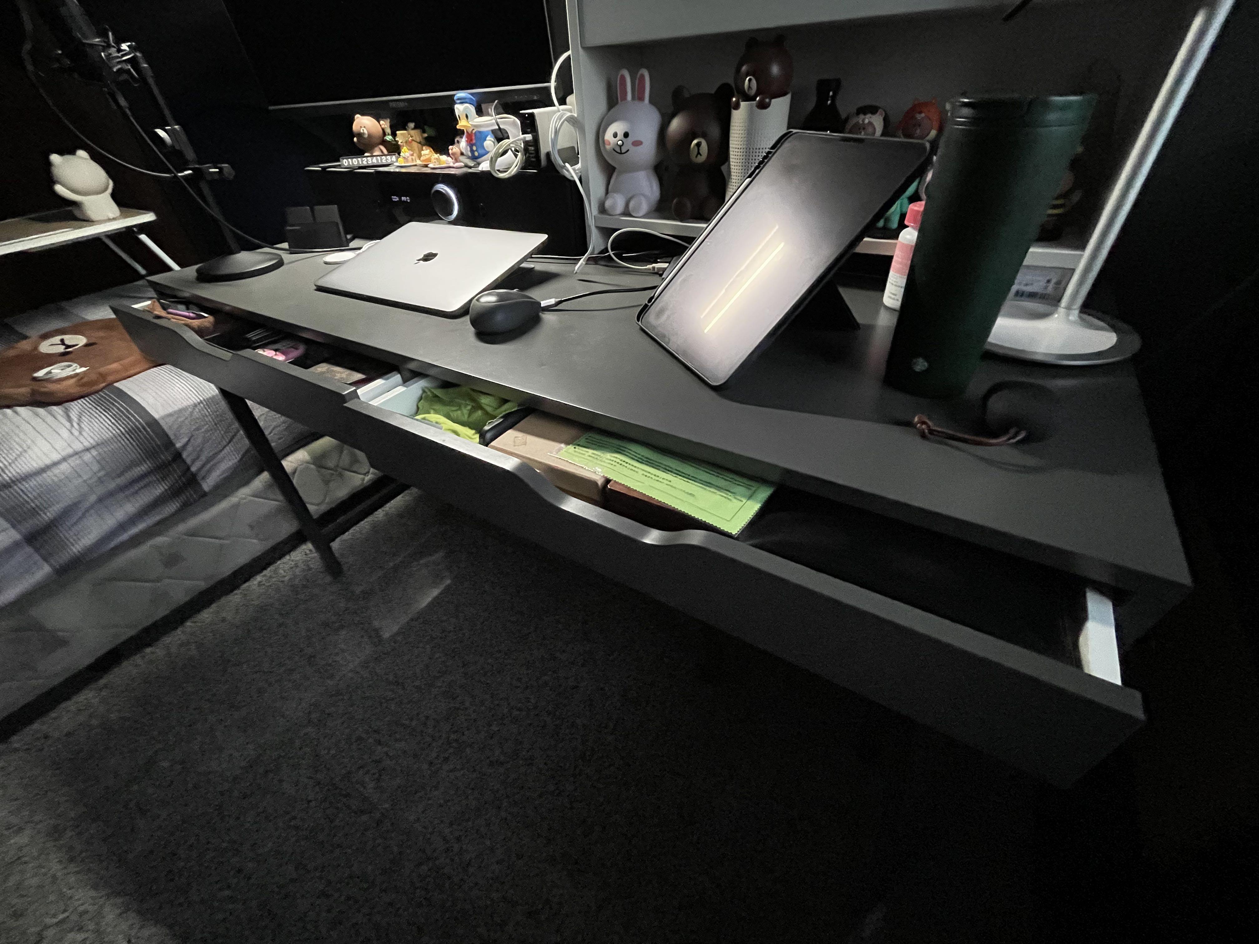 IKEA ALEX Study and Computer Table with Drawers, Furniture & Home ...