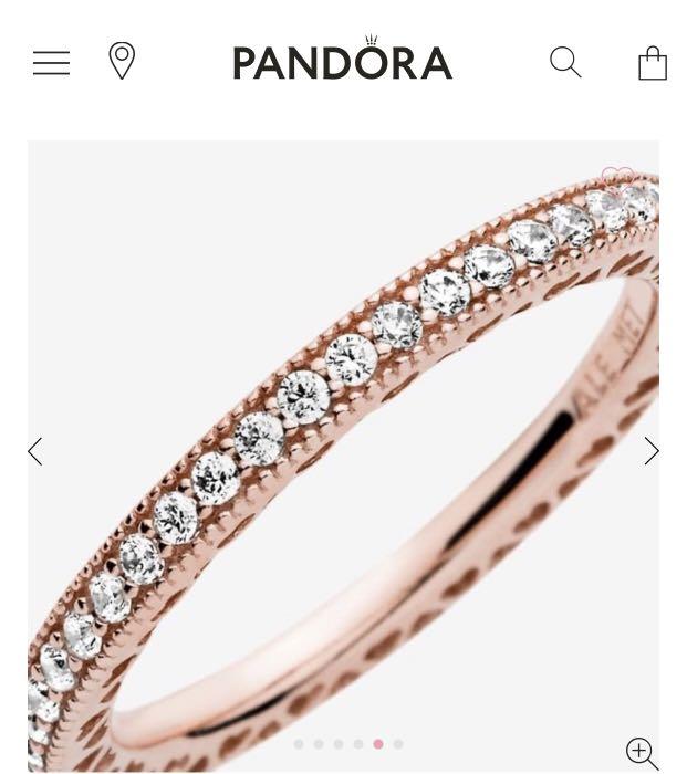 Pandora Rose gold ring 58 戒指, 名牌, 飾物及配件 - Carousell