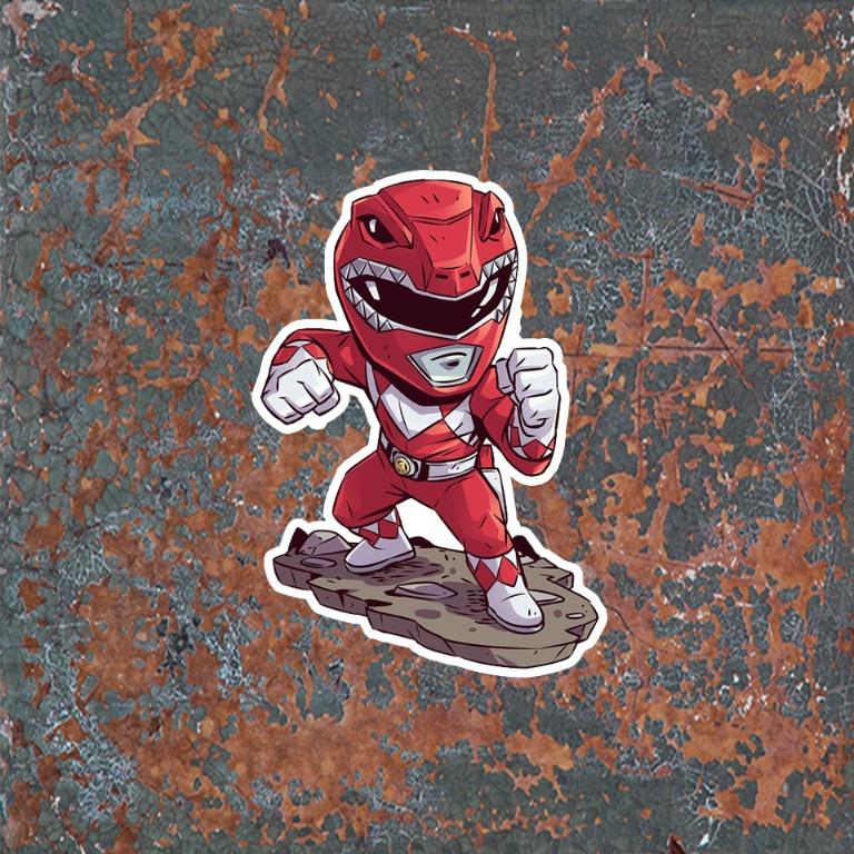 Red Power Ranger Sticker, Sports Equipment, Bicycles & Parts, Parts ...