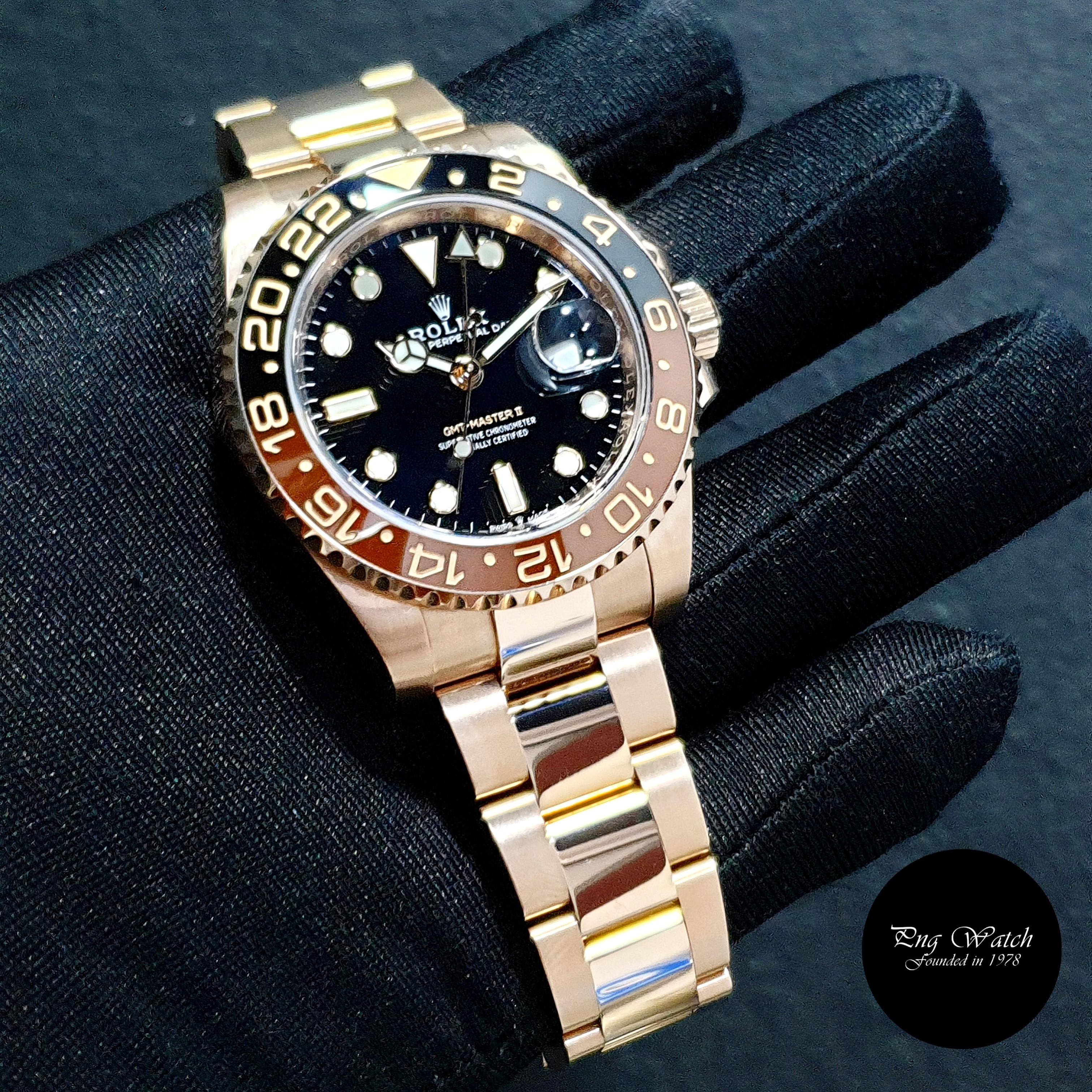 (NOT AVAILABLE) Rolex 40mm 18K Full Rose Gold "ROOTBEER" GMT Master 2 ...