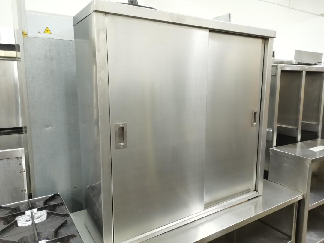 Stainless steel cabinet with sliding door / stainless steel wall mount ...