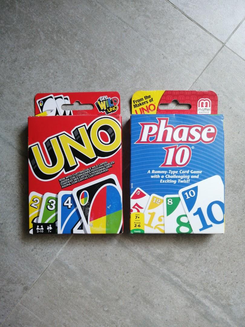 "Uno" & "Phase 10" Card Games, Hobbies & Toys, Toys & Games on Carousell