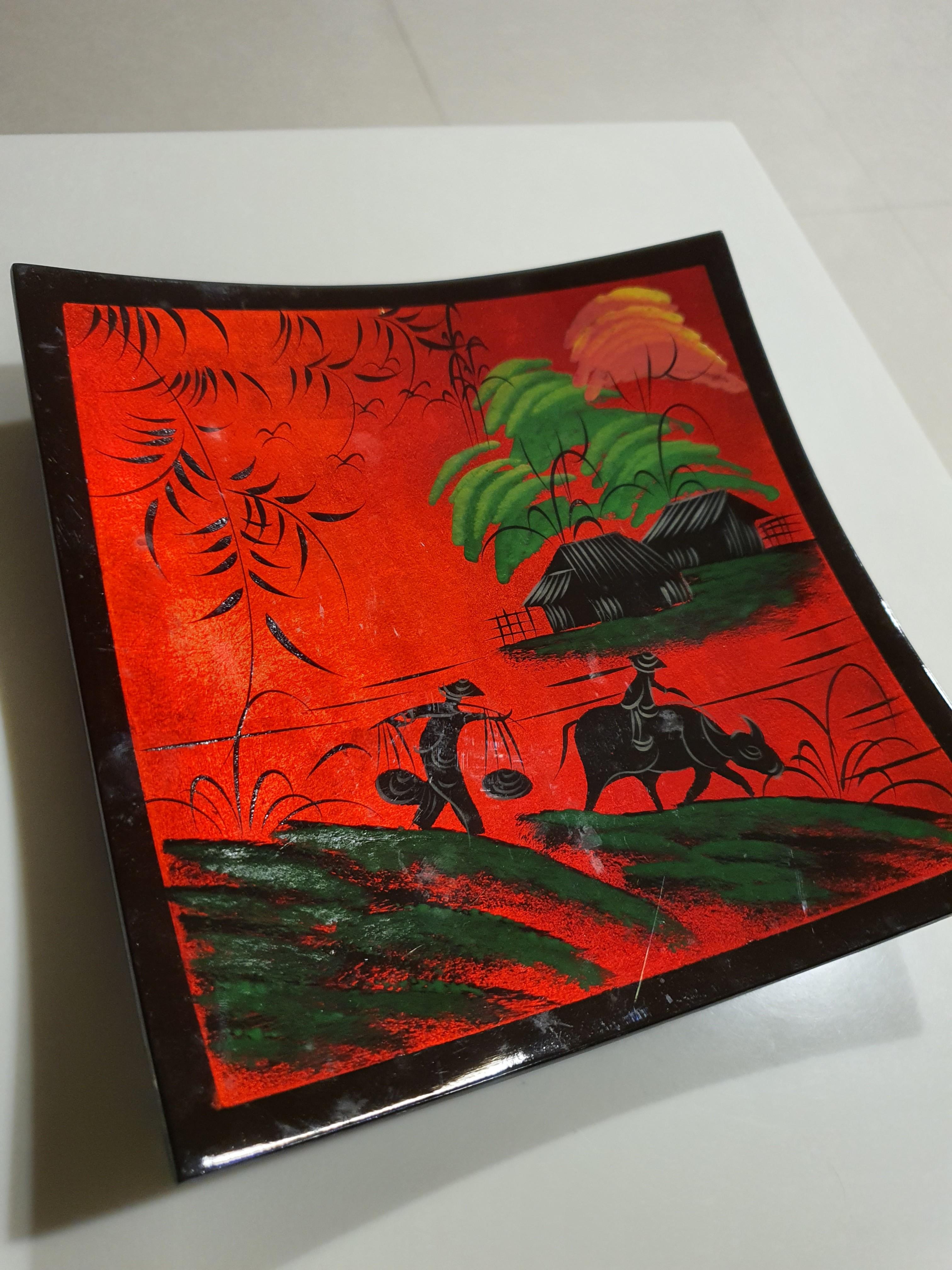 Vietnam Lacquerware Plate, Furniture & Home Living, Kitchenware ...