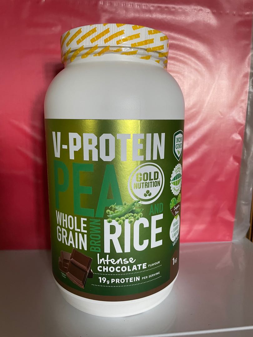 代售Gold Nutrition V-Protein 1kg 無乳糖，純素食蛋白粉，朱古力味，適合健身人仕飲用, 健康及營養食用品, 健康補充 ...