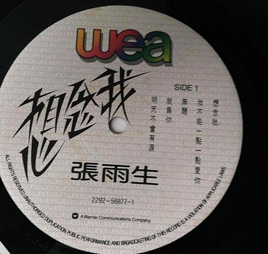 現貨 張雨生 Chang Yu Sheng 想念我 1989年香港版 黑膠唱片 Vinyl LP 大角咀Walnut 9 取貨, 興趣及遊戲 ...