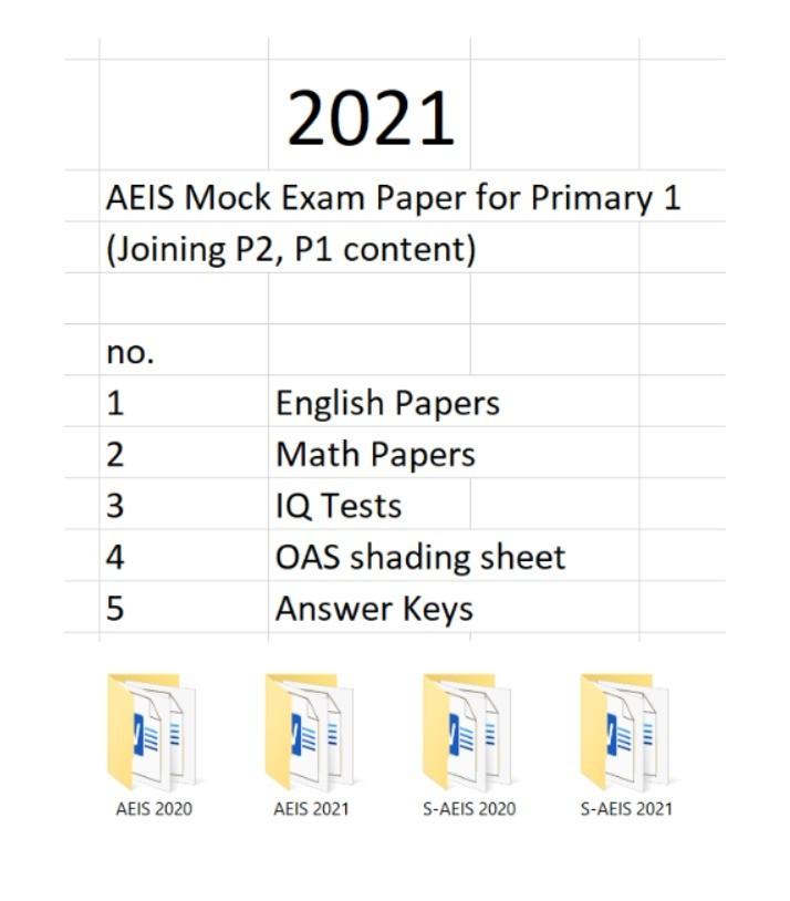 Aeis paper p1 primary 1, Hobbies & Toys, Books & Magazines, Assessment ...