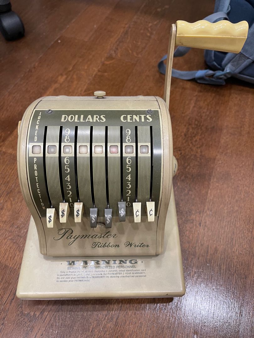 Cheque stamping machine, Hobbies & Toys, Memorabilia & Collectibles ...