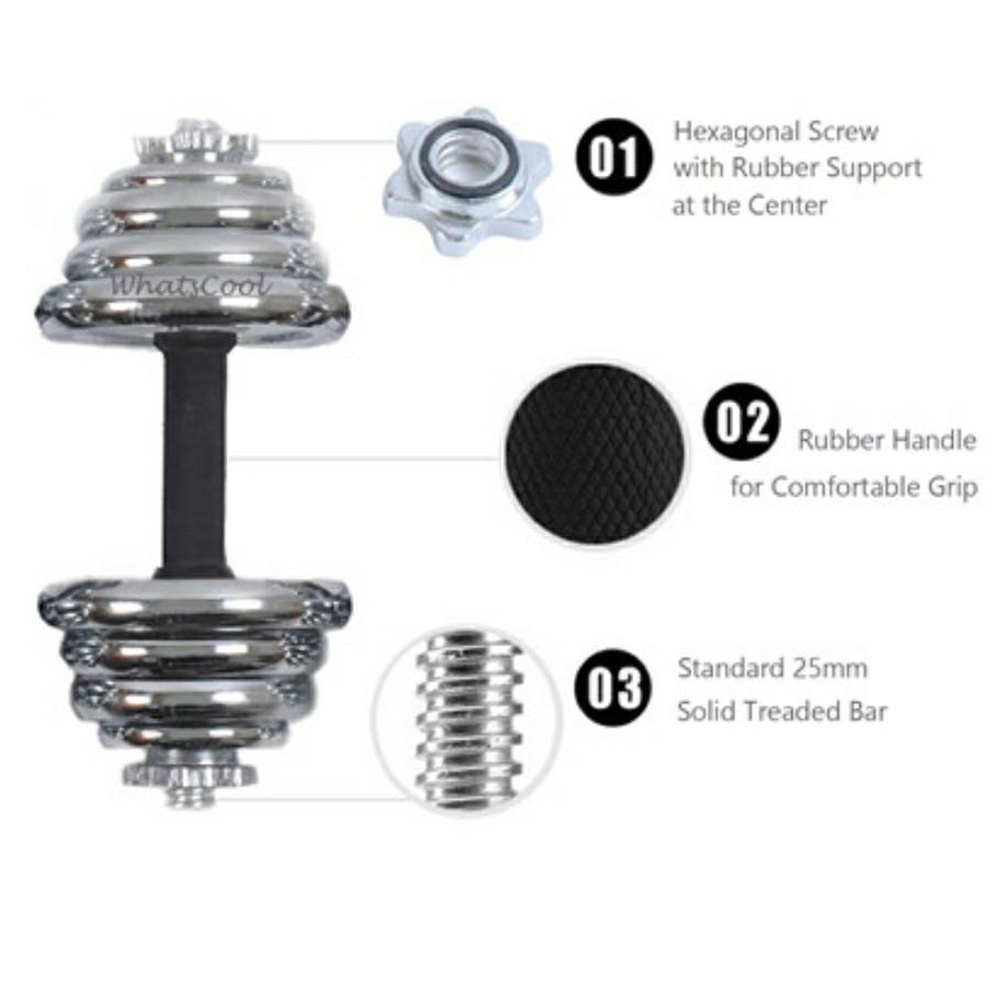 Dumbbell Chrome Sets 15kg 20kg 30kg 40kg Adjustable Dumbbells Yoga ...