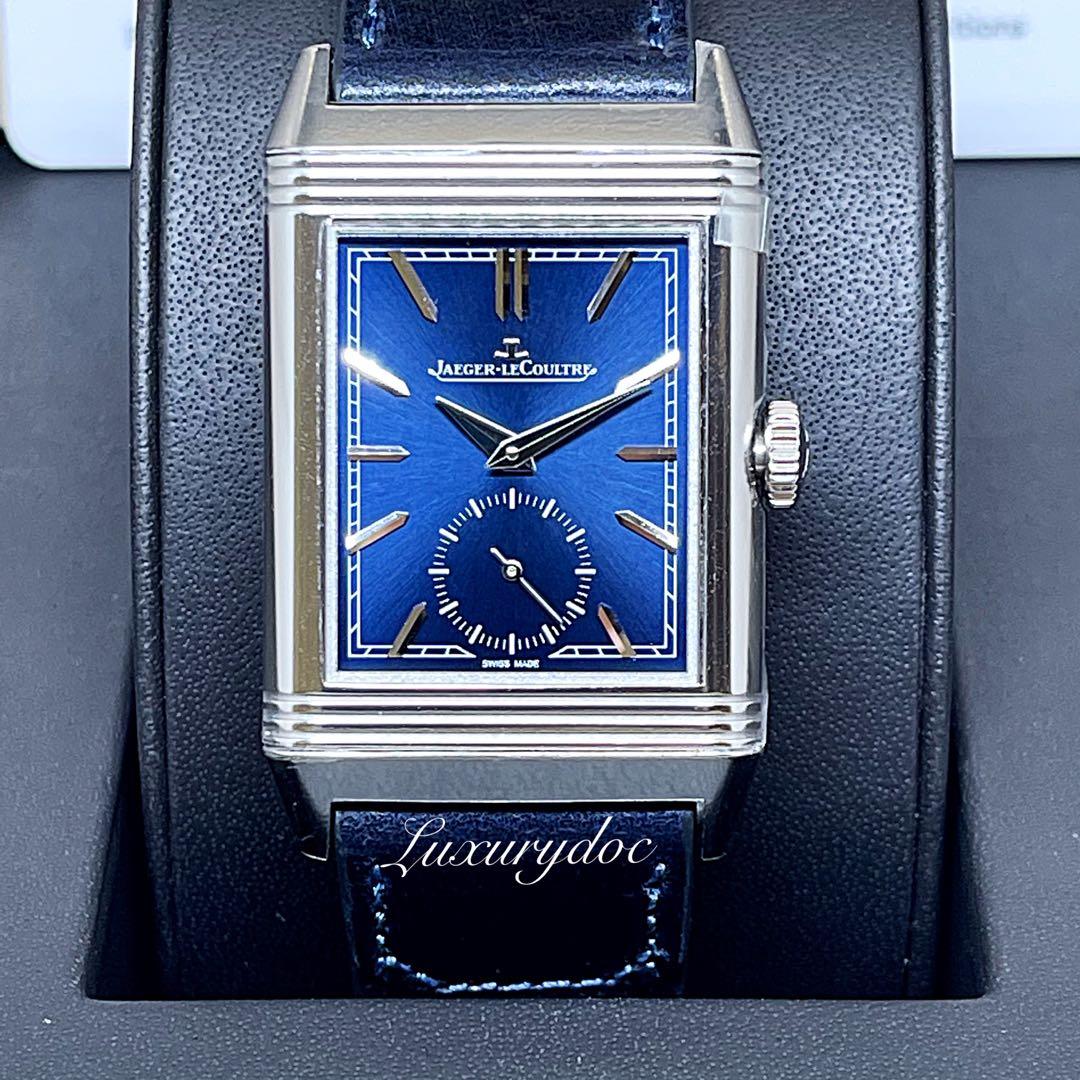 FS.BNIB JLC JAEGER LECOULTRE REVERSO TRIBUTE BLUE DIAL MONOFACE SMALL ...